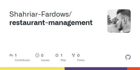 github shahriar fardows restaurant management