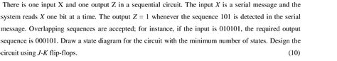 Solved There Is One Input X ﻿and One Output Z ﻿in A