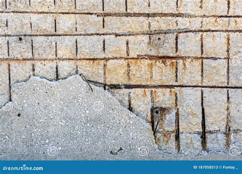View Of The Rebars Corrosion In The Concrete Rebar Corrosion Occurs