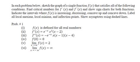 Solved In Each Problem Below Sketch The Graph Of A Single Chegg