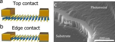 Schematic Of An A Top Contacted And B Edge Contacted Mos2 Crystal C Download Scientific