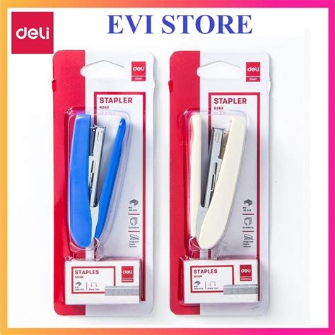 Dập Ghim Số 10 2 Hộp Kim Deli E0282 Bấm Kim 0282 Dập 15 Tờ Lần