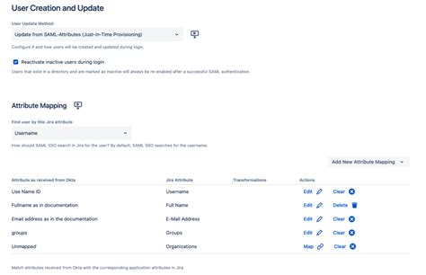 Configuring The User Update Method Saml Single Sign On