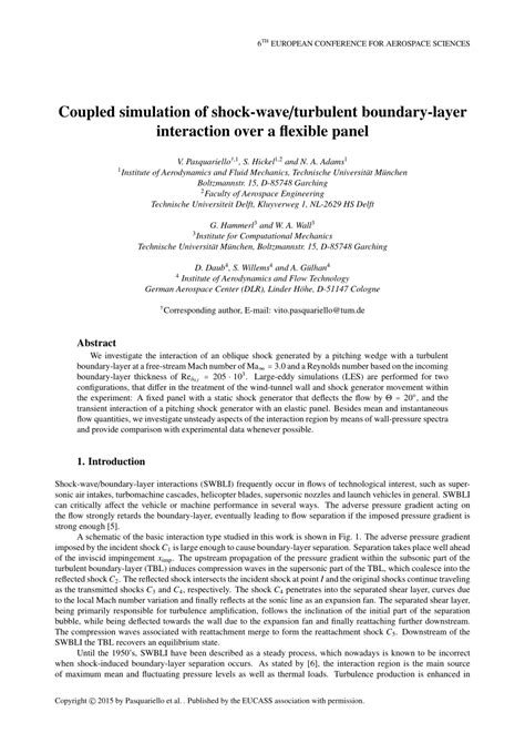 Pdf Coupled Simulation Of Shock Wave Turbulent Boundary Layer Interaction Over A Flexible Panel