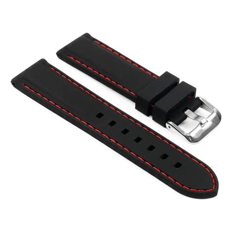 Rubber Strap With Stitching For Fossil Gen 4 Smartwatch StrapsCo