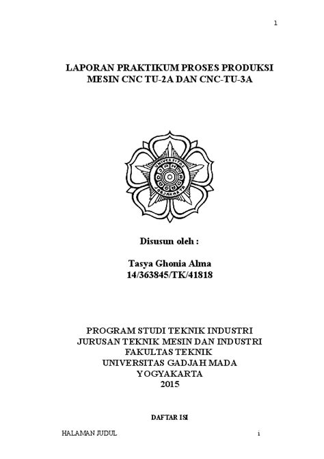 Doc Laporan Praktikum Proses Produksi Mesin Cnc Tu 2a Dan Cnc Tu 3a