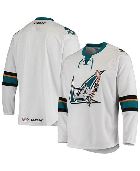 Ccm Mens White San Jose Barracuda Away Premier Jersey Macys
