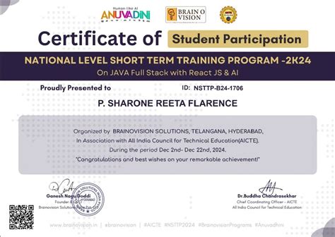Javafullstack Reactjs Ai Brainovision Aicte Learningneverstops