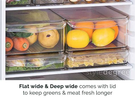 Klear Stackable Fridge Organizer Bins Container Storage Style Degree