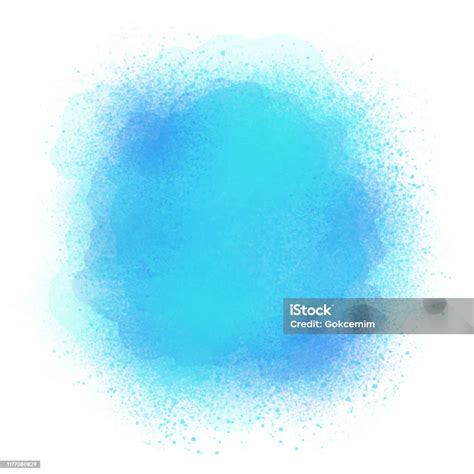 청록색 페인트 튀김 물방울의 색조의 테두리 수채화 스트로크 디자인 요소입니다 청록색 블루 컬러 의 손 그린 추상적 인 질감