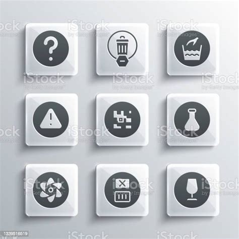 설정 온도 세척 깨지기 쉬운 깨진 유리 테스트 튜브와 플라스크 Qr 코드 삼각형의 느낌표 알 수없는 검색 및 손 세탁 아이콘 벡터 Qr코드에 대한 스톡 벡터 아트 및 기타