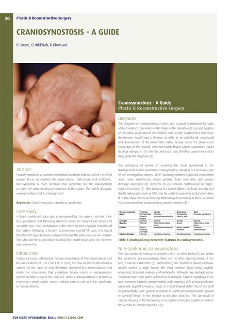 Pdf Craniosynostosis A Guide