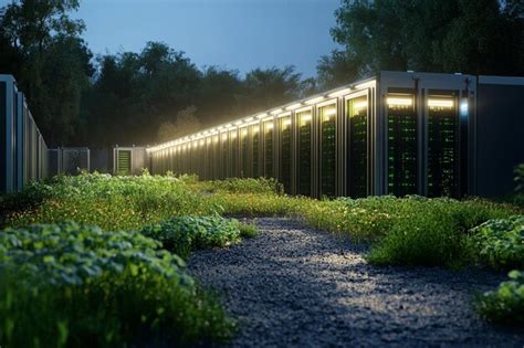 Green Energy Powered Data Center Premium Ai Generated Image