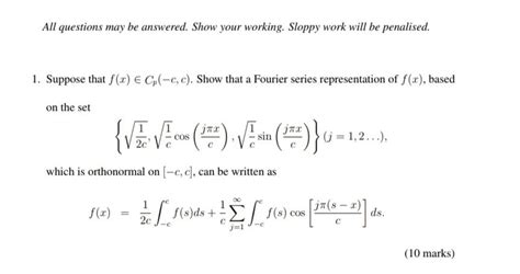 Solved All Questions May Be Answered Show Your Working Chegg Com