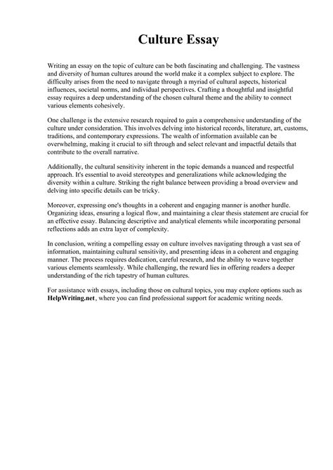 Culture Essay Pdf