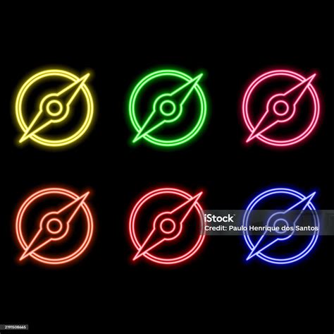 네온 맵은 벽돌 벽에 파란색과 숲 색상의 아이콘 아이콘을 고정합니다 내비게이션을 위한 개념입니다 0명에 대한 스톡 벡터 아트 및 기타 이미지 Istock