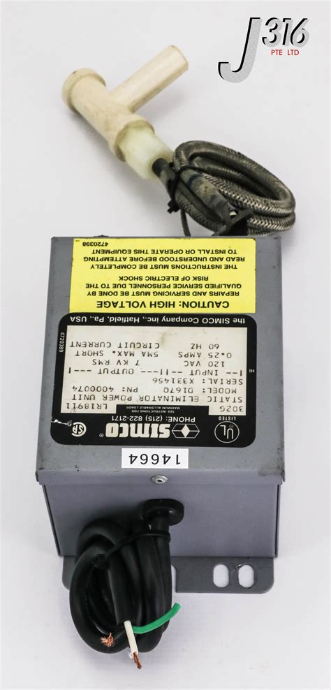 14664 SIMCO STATIC ELIMINATOR POWER UNIT 4000074 120VAC 60HZ D167Q J316Gallery