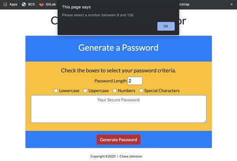 Github Johnstoc13password Generator