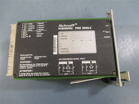 Schroff Powerpac Psm Single Power Supply Psm 105 Etech Surplus