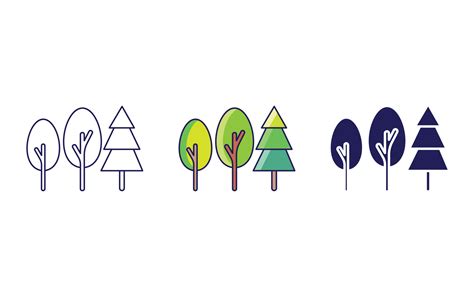 Trees Line Icon Isolated On White Background Vector Illustration 15038984 Vector Art At Vecteezy