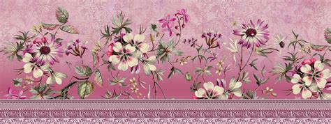 Ornate Flower Art On Pink Background