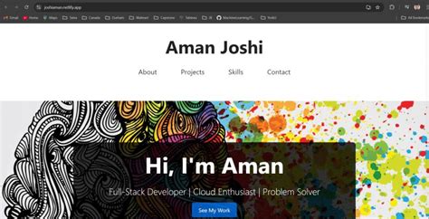 Aman Joshi On Linkedin Portfolio Reactjs Railsapi Fullstackdeveloper Netlify Heroku