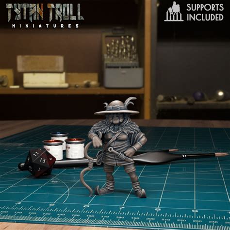 3d Printable Dnd Heroes Gnome Ranger Female [pre Supported] By Tytantroll Miniatures