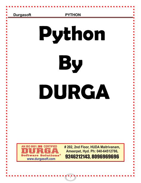 Python Durga Notes Durgasoft Python 1 Python By Durga 2 Durgasoft