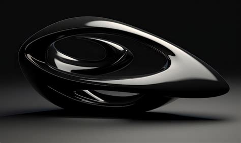 Premium Ai Image Futuristic Object Black On Background Abstract Shape Created With Generative