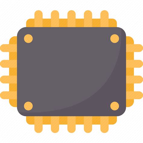 Microprocessor Chip Technology Electronics Processing Icon