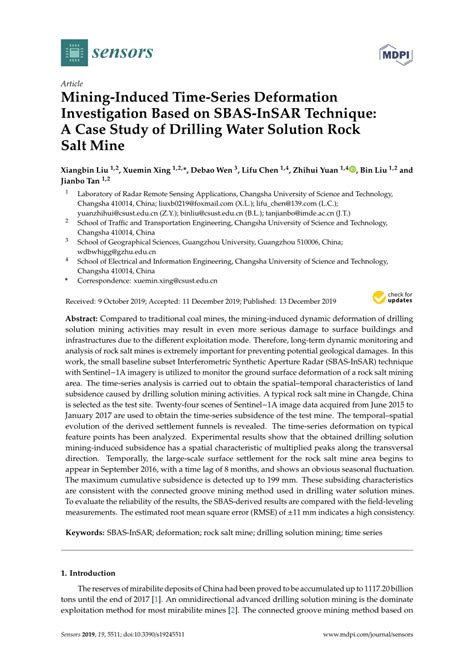 Pdf Mining Induced Time Series Deformation Investigation Based On Sbas Insar Technique A Case