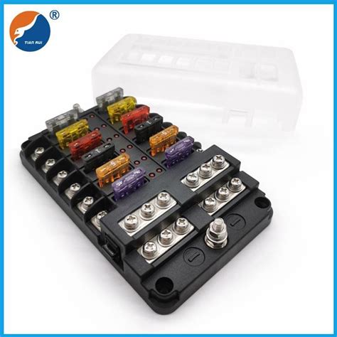 China Customized 12 Ways LED Standard Blade Fuse Block With Positive And Negative Pole