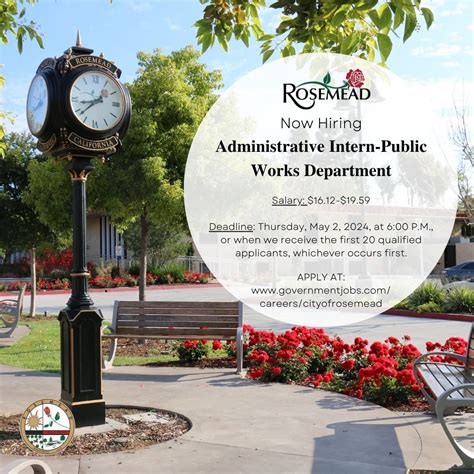 Cityofrosemead Publicworks Internshipopportunity Nowhiring Intern