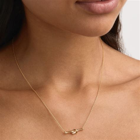 18k Gold Vermeil Love Knot Lab Grown Diamond Necklace By Charlotte
