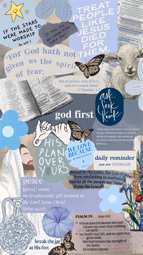 Aesthetic Bible Verse Collage Wallpaper For Inspiration