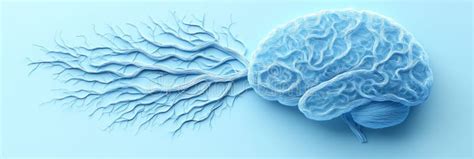A Detailed Three Dimensional Rendering Of The Human Brain Displaying