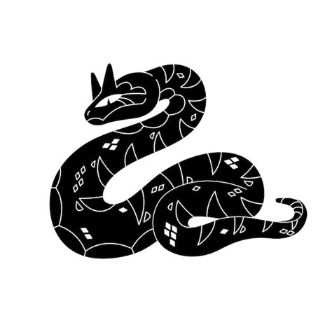 Premium Vector Horned Viper Silhouette Monochrome Venomous Serpent With Horns On Head Desert