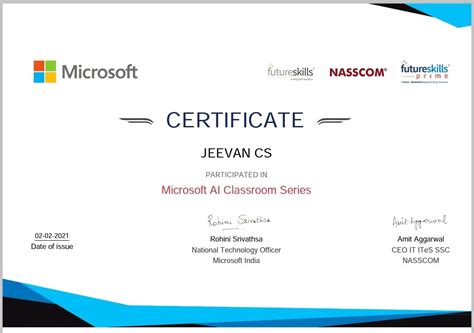 Jeevan Cs On Linkedin Microsofttechnologies Nasscom Artificialintelligenceai