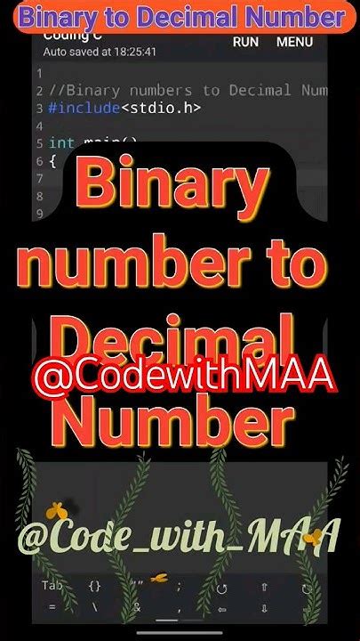 40 Binary Numbers To Decimal Number Coding Tech Codingchallenge Cprogramming Code
