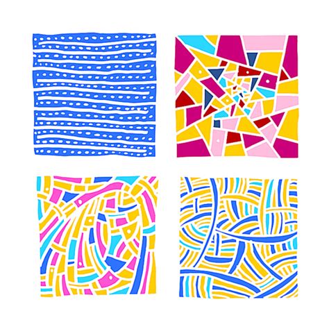 유토이미지 손으로 그린 모자이크 패턴 벡터파일