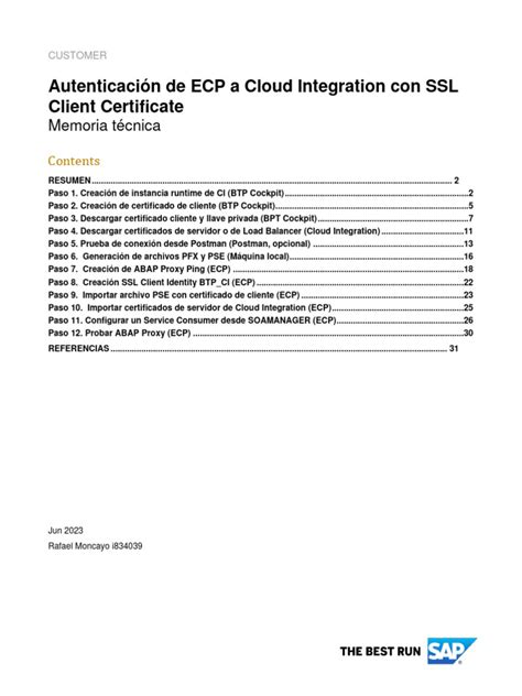 Ecp To Ic Autentication With Ssl Client Certificate Pdf Transport Layer Security Archivo