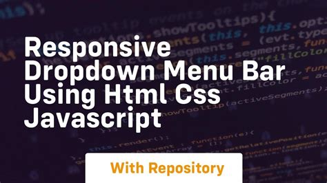 Responsive Dropdown Menu Bar Using Html Css Javascript Youtube