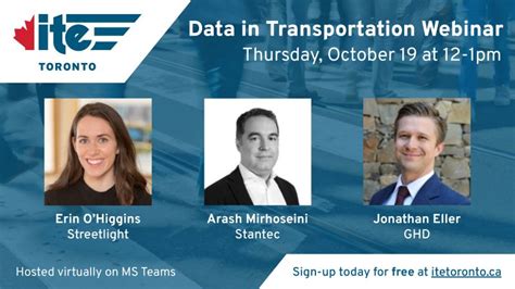 Ite Toronto Is Excited To Announce Our Upcoming 𝗗𝗮𝘁𝗮 𝗶𝗻 𝗧𝗿𝗮𝗻𝘀𝗽𝗼𝗿𝘁𝗮𝘁𝗶𝗼𝗻 Webinar On Thursday