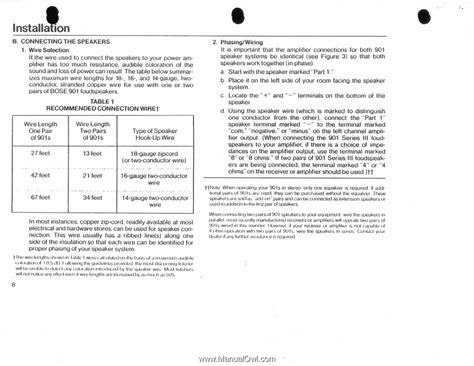 Phasing Wiring Bose 901 Series III Owner S Guide Page 8