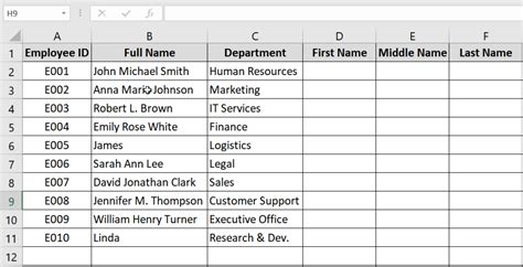 How To Separate First Middle And Last Names Using Excel Formula Excel Insider