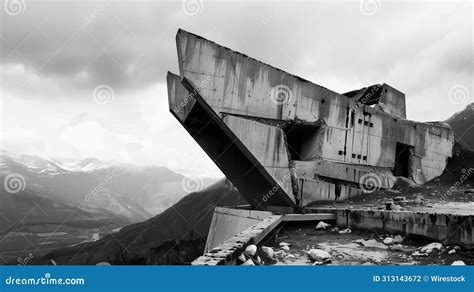 Ai Generated Illustration Of An Abandoned Apocalyptic Brutalist