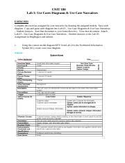 Lab Use Case Diagrams Use Case Narratives Student Answers Docx CNIT Lab Use