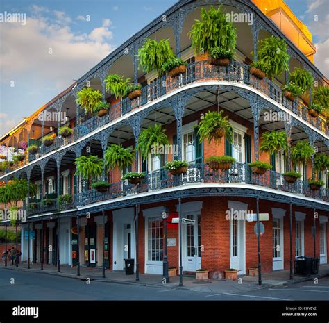 Typical Building In The French Quarter Area Of New Orleans Louisiana