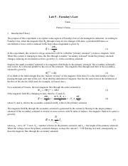 Lab Pdf Lab Faraday S Law Name Partner S Name I Introduction Theory The Purpose Of This