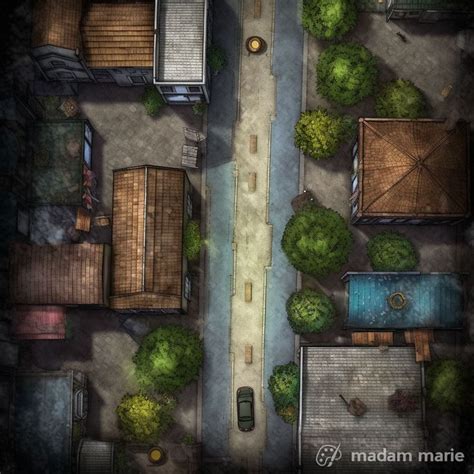 City Streets Battle Map For Ttrpgs